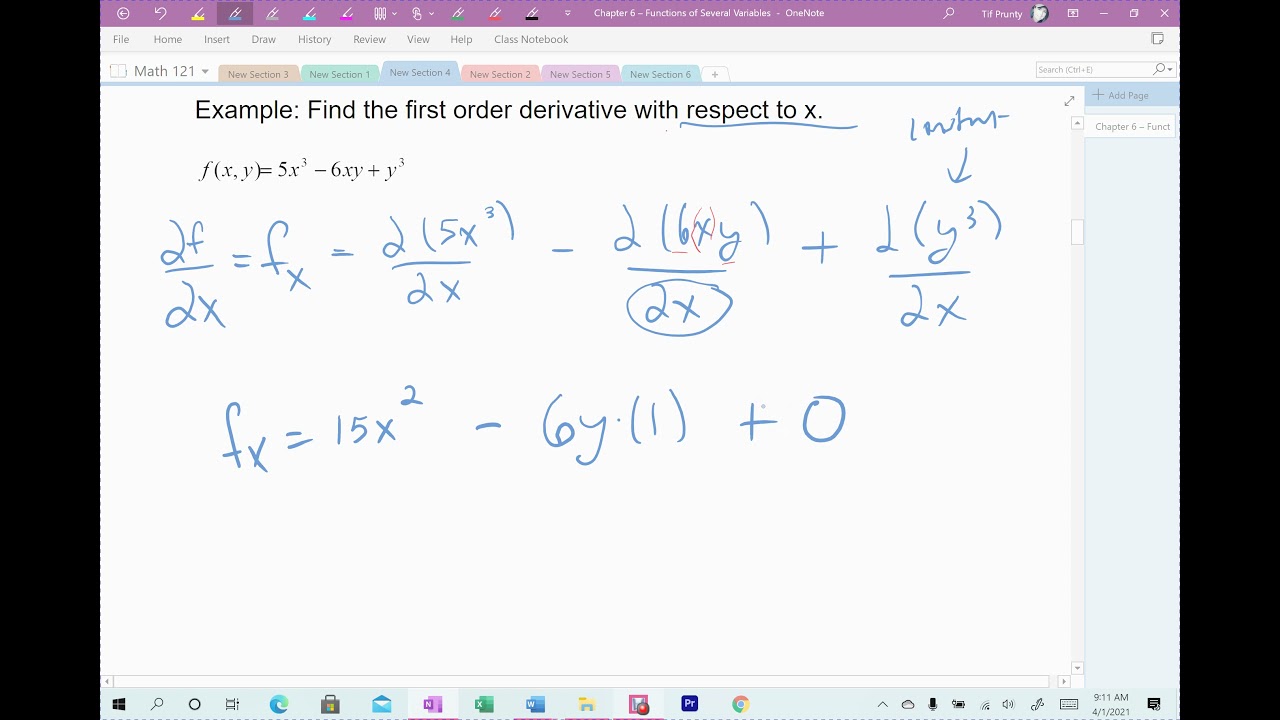 6 2 part 1 Video 1 set up for first order derivatives - YouTube