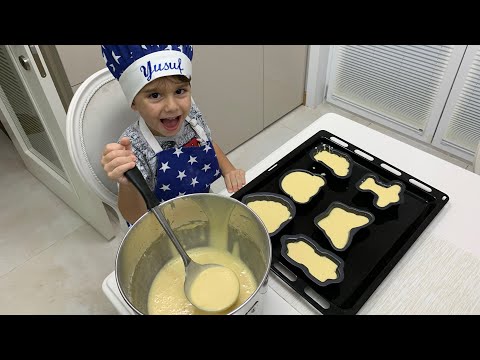 Yusuf şef şekilli kalıplarda kek yaptı ve süsledi😍Motor, uçak, araba,kelebek, kalp ve ayıcık kekler