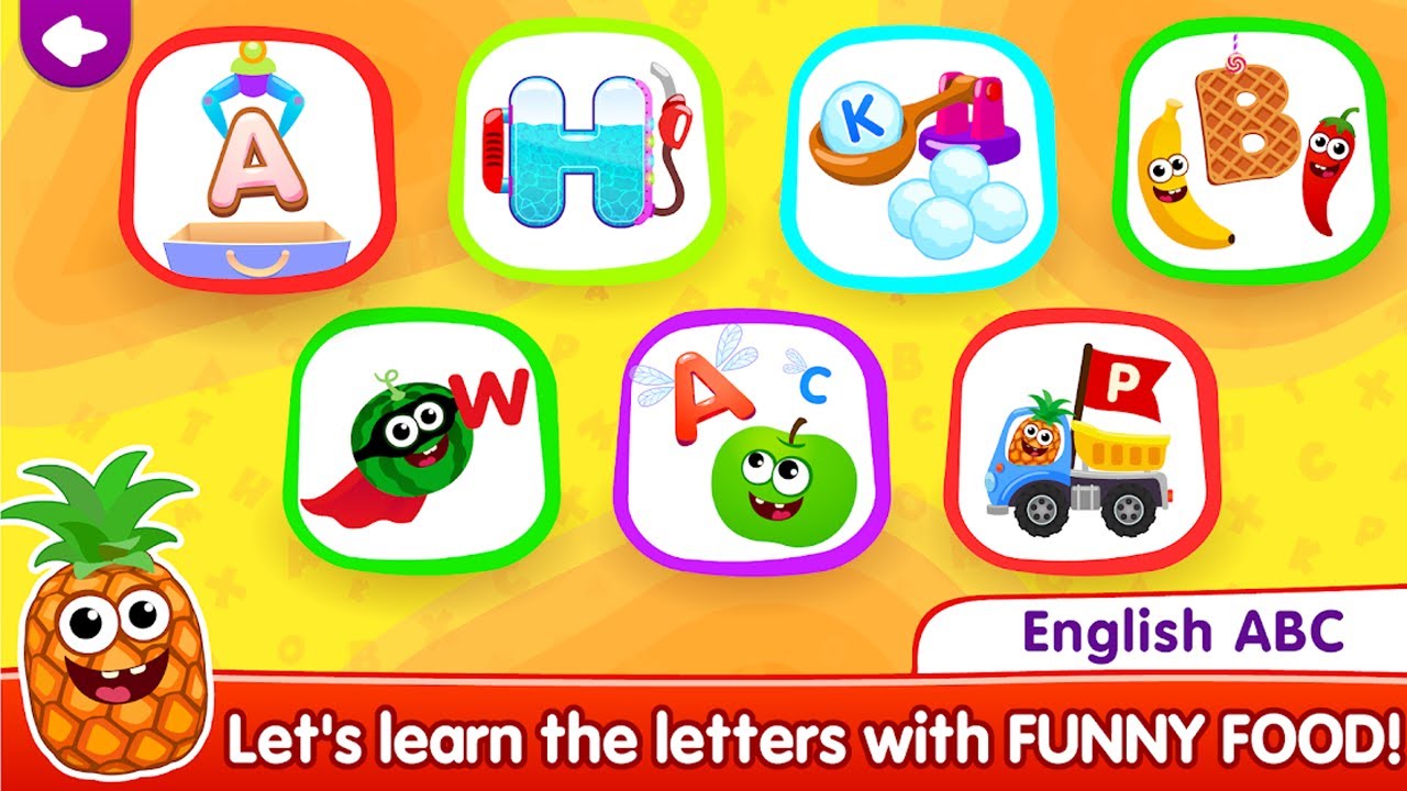 Learning ABC Letters and Sounds of the Alphabet Phonics with Funny Food ...
