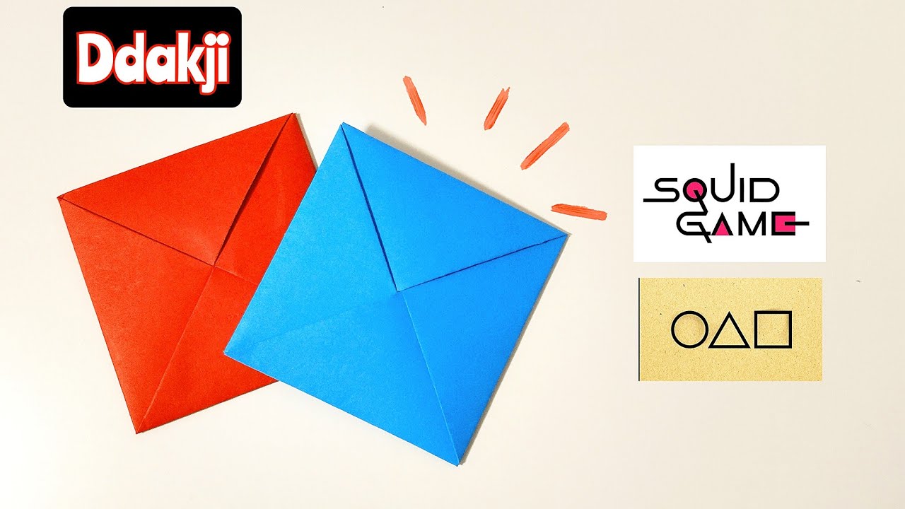 How to make Ddakji Squid Game | Easy Origam Paper Flipping Game | 簡易摺紙 ...