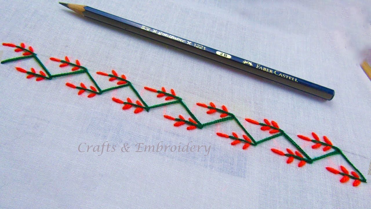 Hand embroidery, Border line embroidery, Basic stitch tutorial. Crafts ...