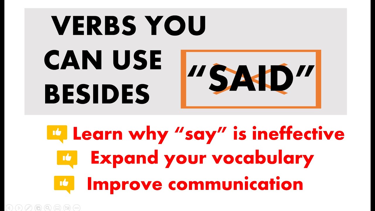 Better verbs that replace "SAY" for better, more efficient, and ...