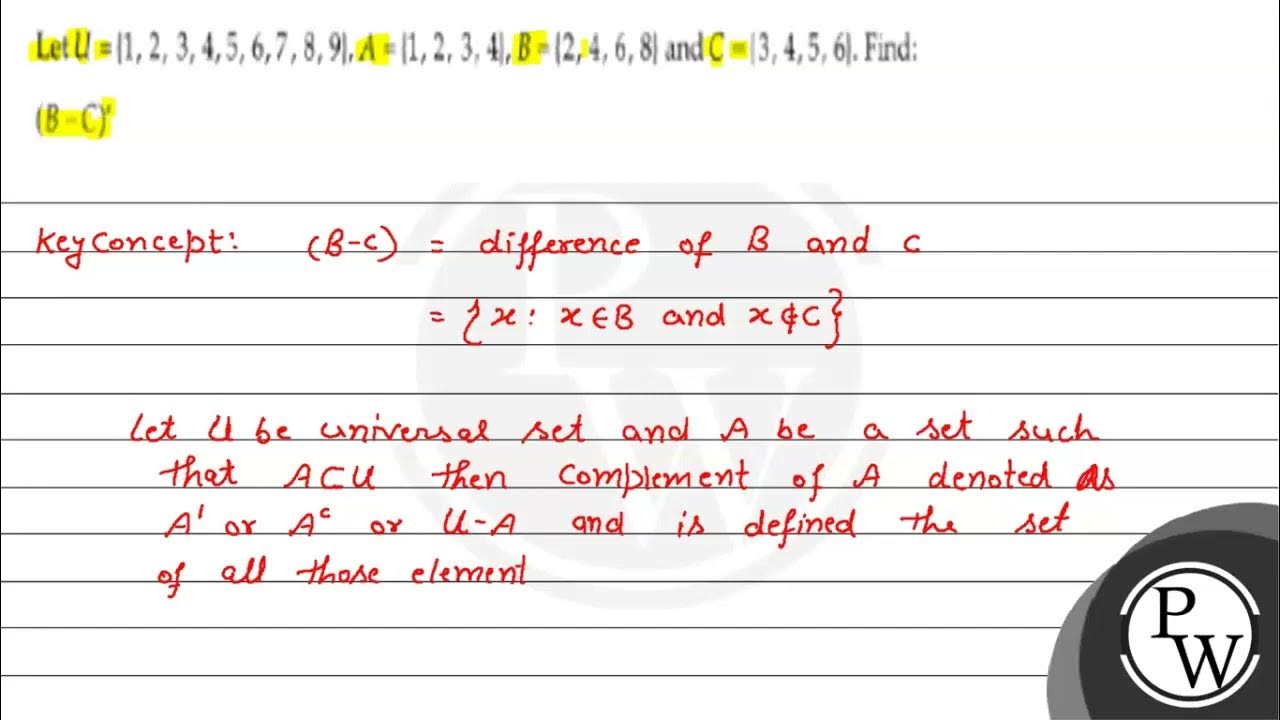 Let \( U=\{1,2,3,4,5,6,7,8,9\}, A=\{1,2,3,4\}, B=\{2,4,6,8\} \) and \( C=\{3,4,5,6\} . \) Find ...