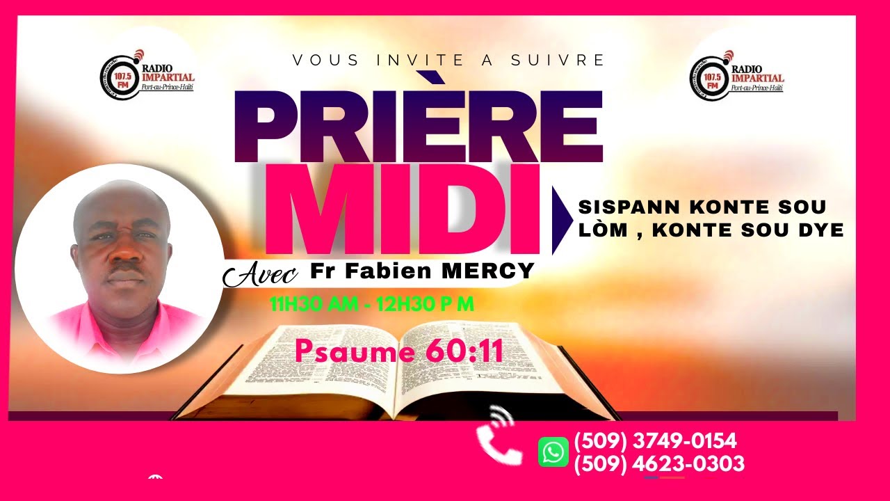 PRIERE DU MIDI EN DIRECT VENDREDI 12 AVRIL | SISPANN KONTE SOU LÒM ...