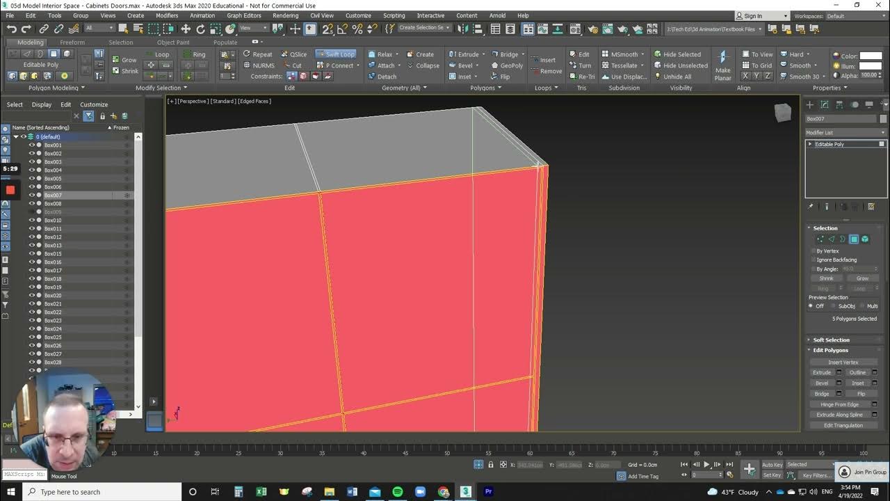 8.2e Model an interior scene in 3ds max - Finish Pantry Cabinets with Swift Loop - YouTube