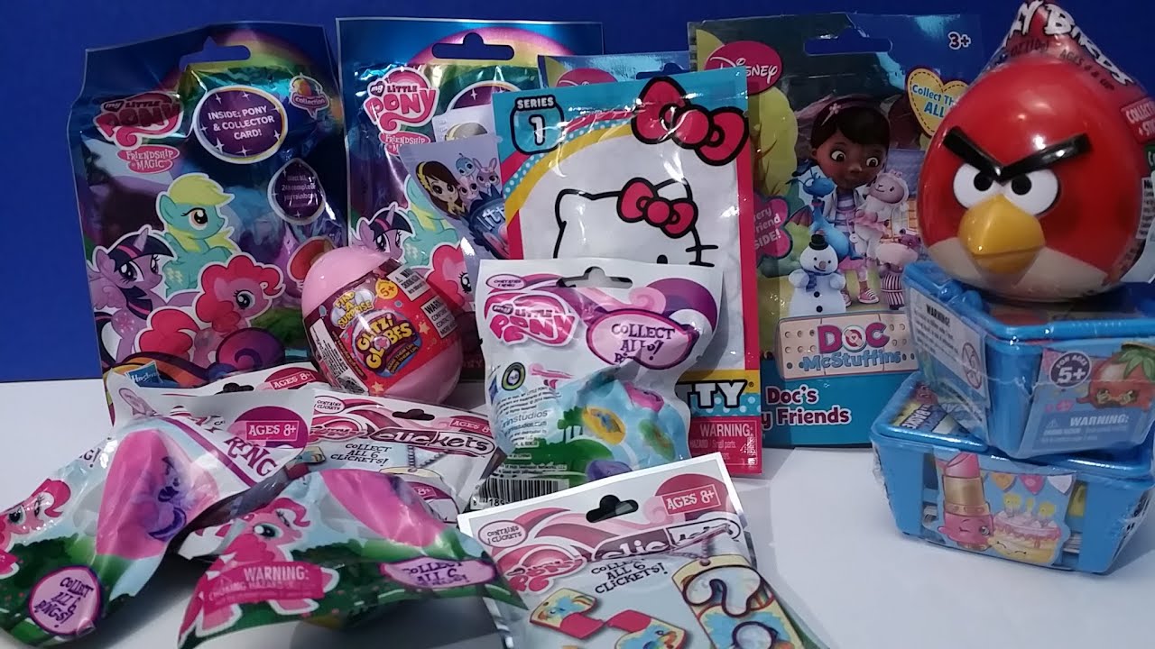 17 Blind Bags My Little Pony Doc McStuffins Shopkins Hello Kitty Angry ...
