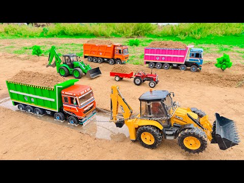 jcb tractor video | Tata truck 2518 stuck mud | JCB 5CX gadi | jcb cartoon | tractor gadi 