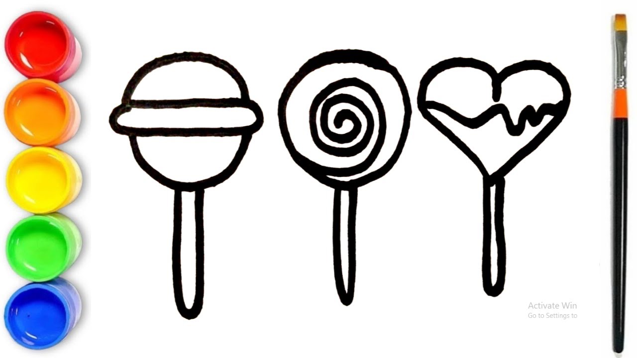 Draw lollipop, How to draw lollipop, Draw Candy, Drawing Lollipop ...