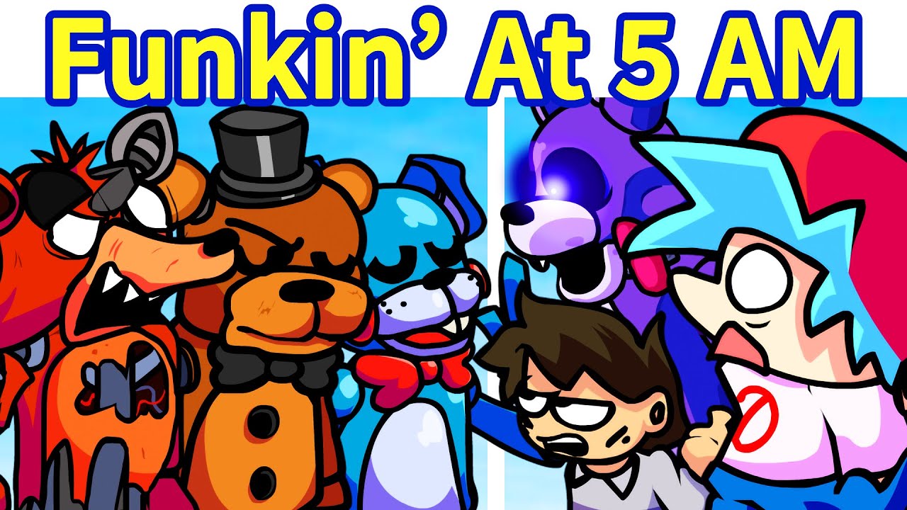 FNF VS Funkin' at 5 AM FULL WEEK [5 AM at Freddy's Animation] FNF Mod ...