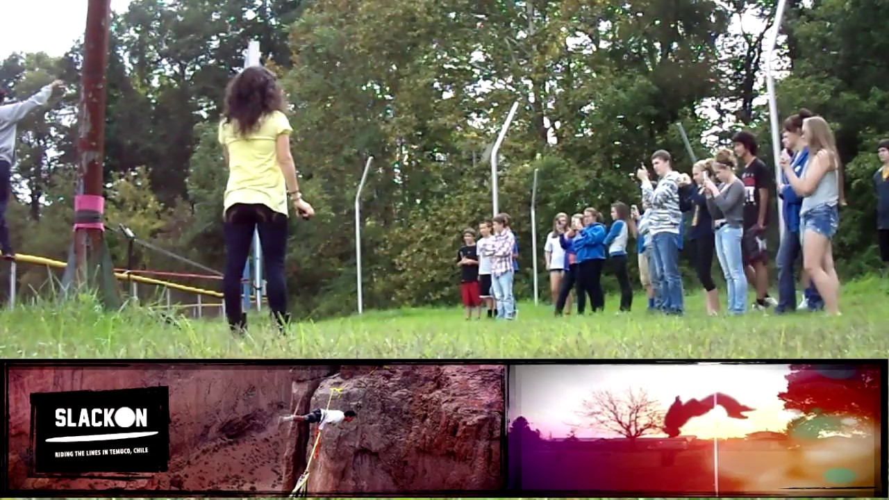 Grafton highSchool Slackline Demo - YouTube