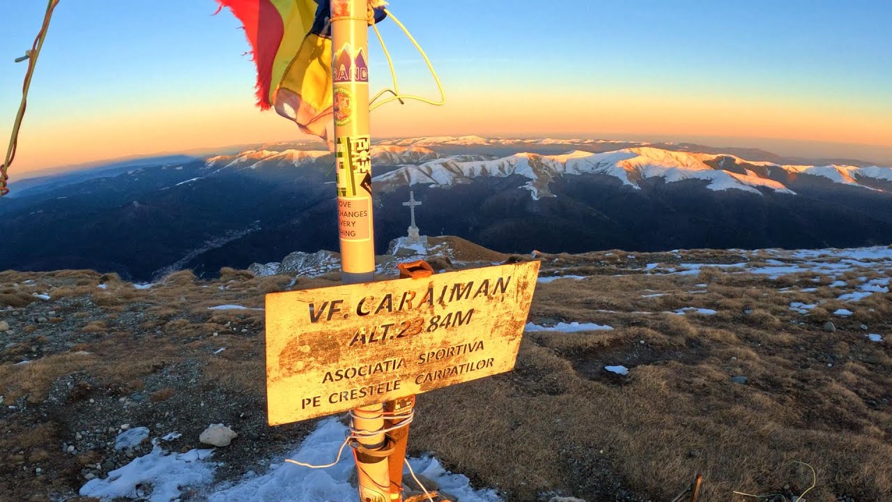 Apusul de la Vârful Caraiman si Crucea Eroilor Neamului - YouTube