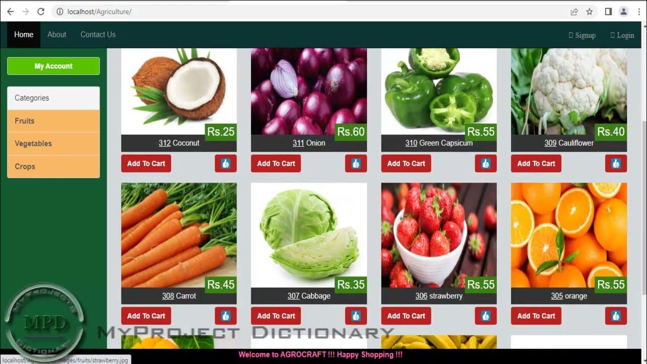 Online Selling Of Fruits and Vegetables Application Using PhP - YouTube