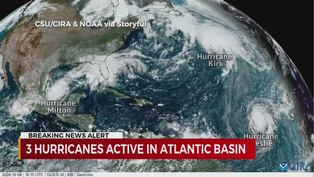 3 hurricanes active in Atlantic Basin - YouTube