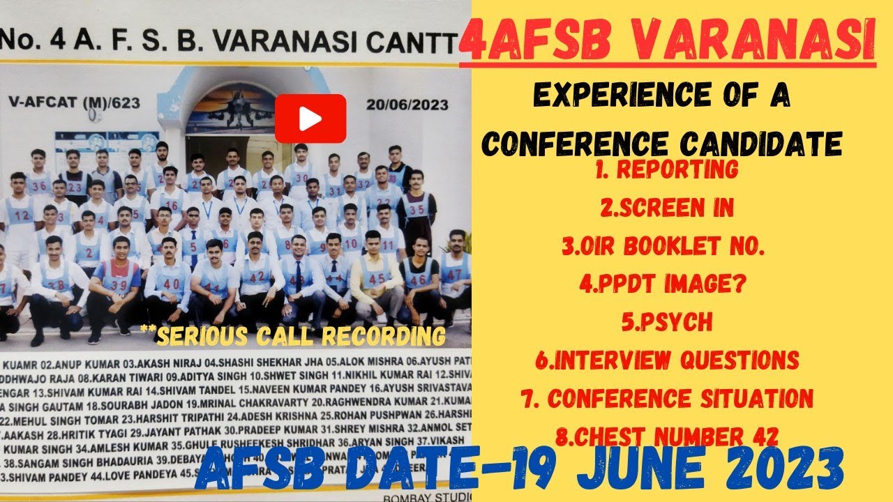 Experience of A Conferenced Out Candidates 19June2023 4afsb Varanasi# ...