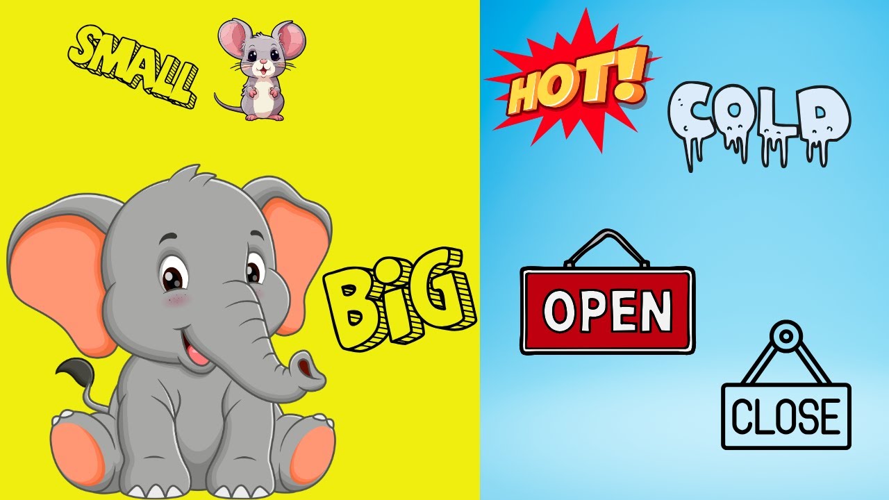 Learn opposite words, English for babies, toddlers, preschoolers ...