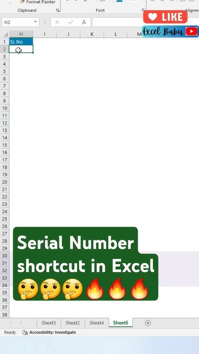 Serial Number Shortcut in Excel🔥 | Excel Tricks #shorts #ytshorts #excel - YouTube
