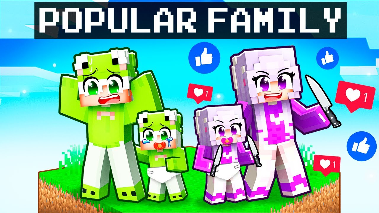 Having a POPULAR FAN GIRL FAMILY in Minecraft! - YouTube
