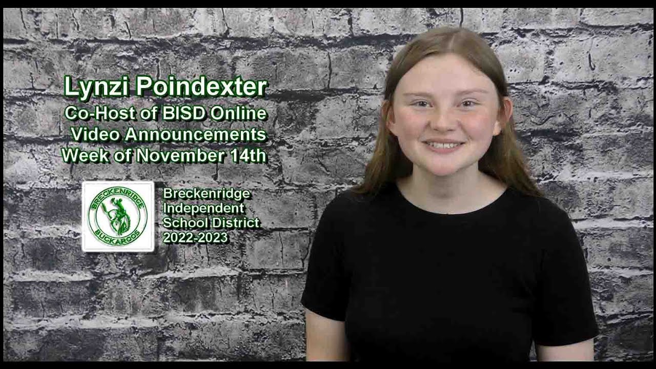 BISD Online Video Announcements - Lynzi Poindexter - 11/14/22 - YouTube