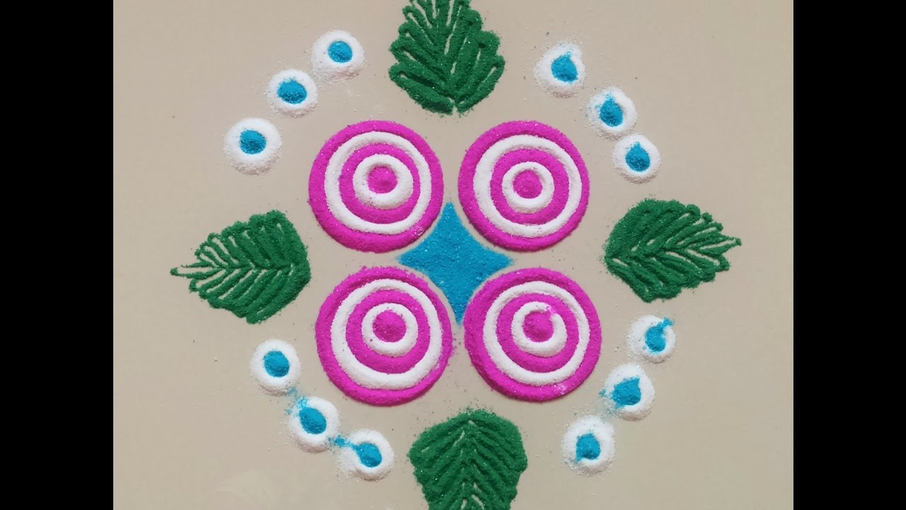 Small, Quick and Simple Rangoli Design for Beginners | Rangoli Design ...
