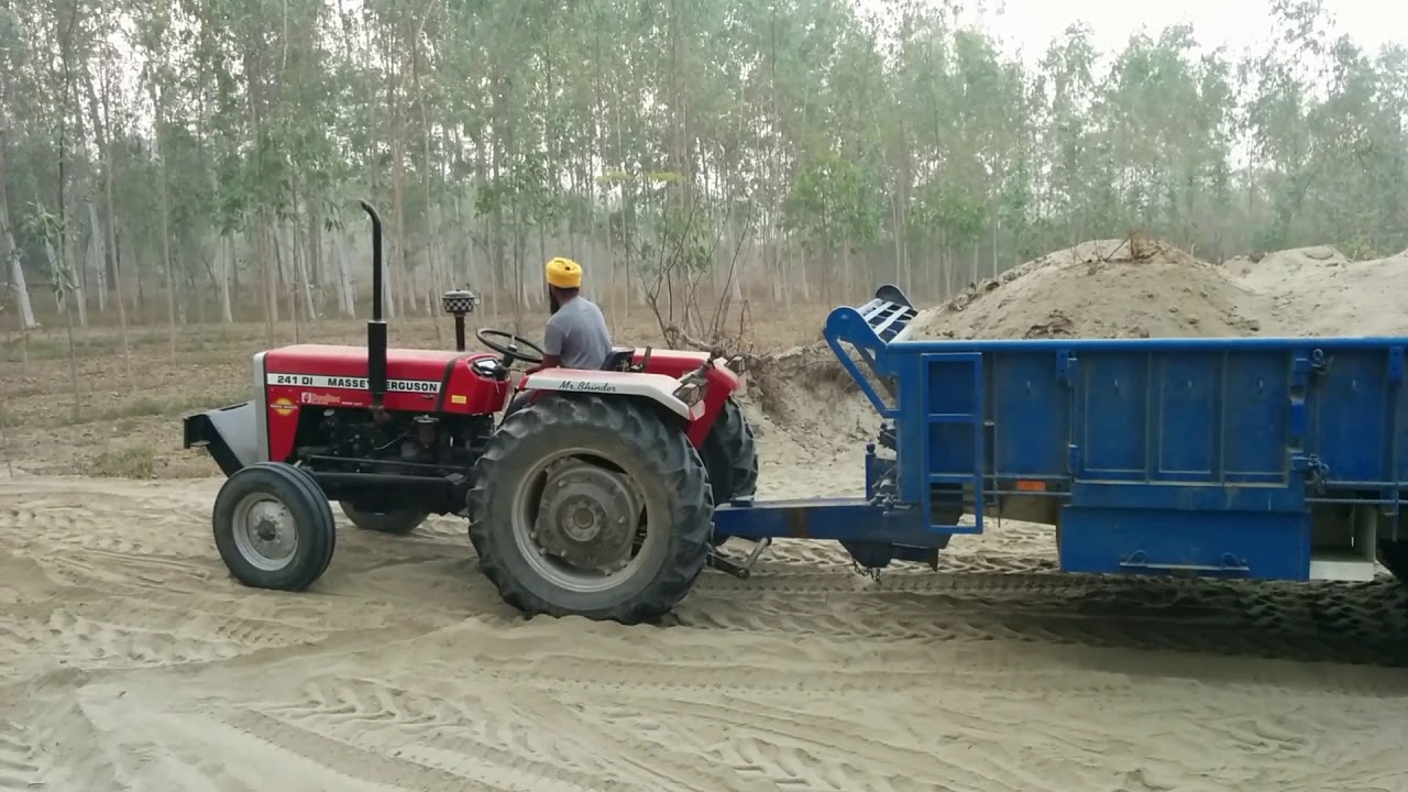 Massey Ferguson 241 with 16ft fully loaded - YouTube