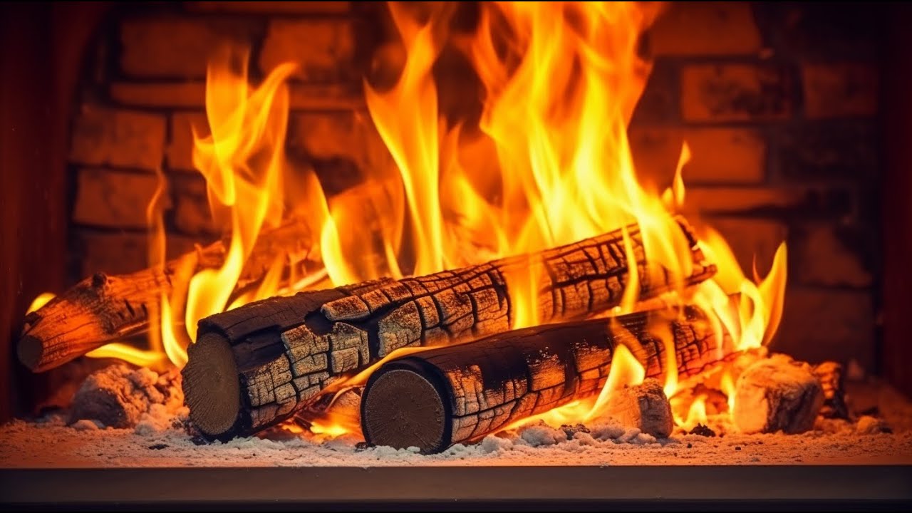FIREPLACE Ultra HD 4K. Fireplace with Crackling Fire Sounds. Fireplace ...