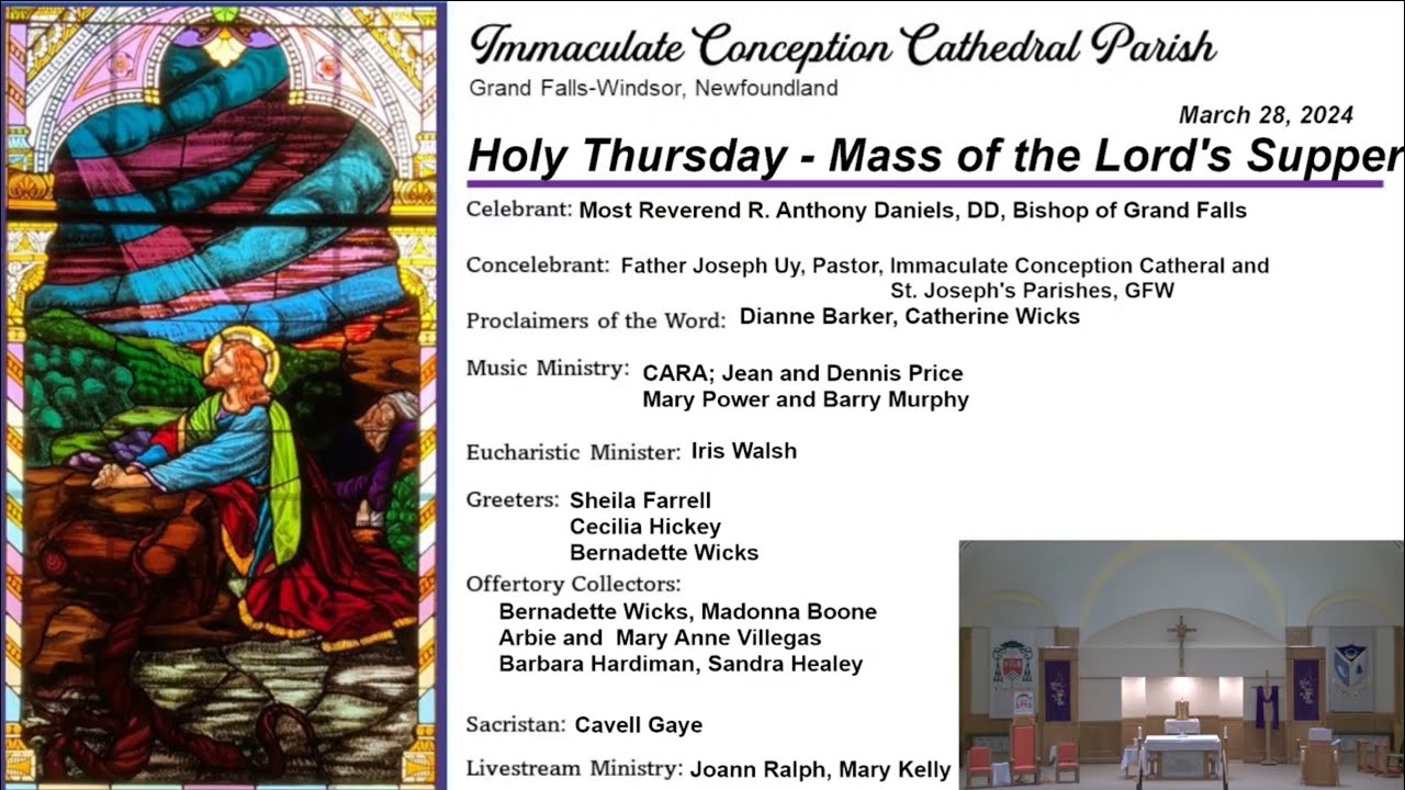 Holy Thursday - Mass of the Lord's Supper - March 28, 2024 - YouTube