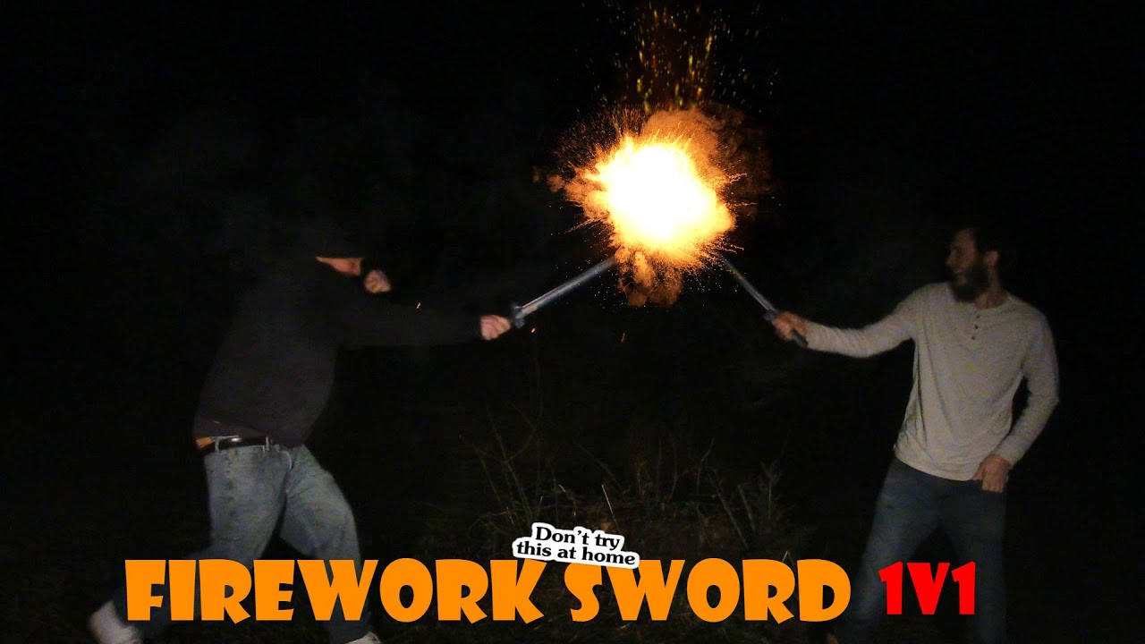 Firework Sword Fight! - YouTube
