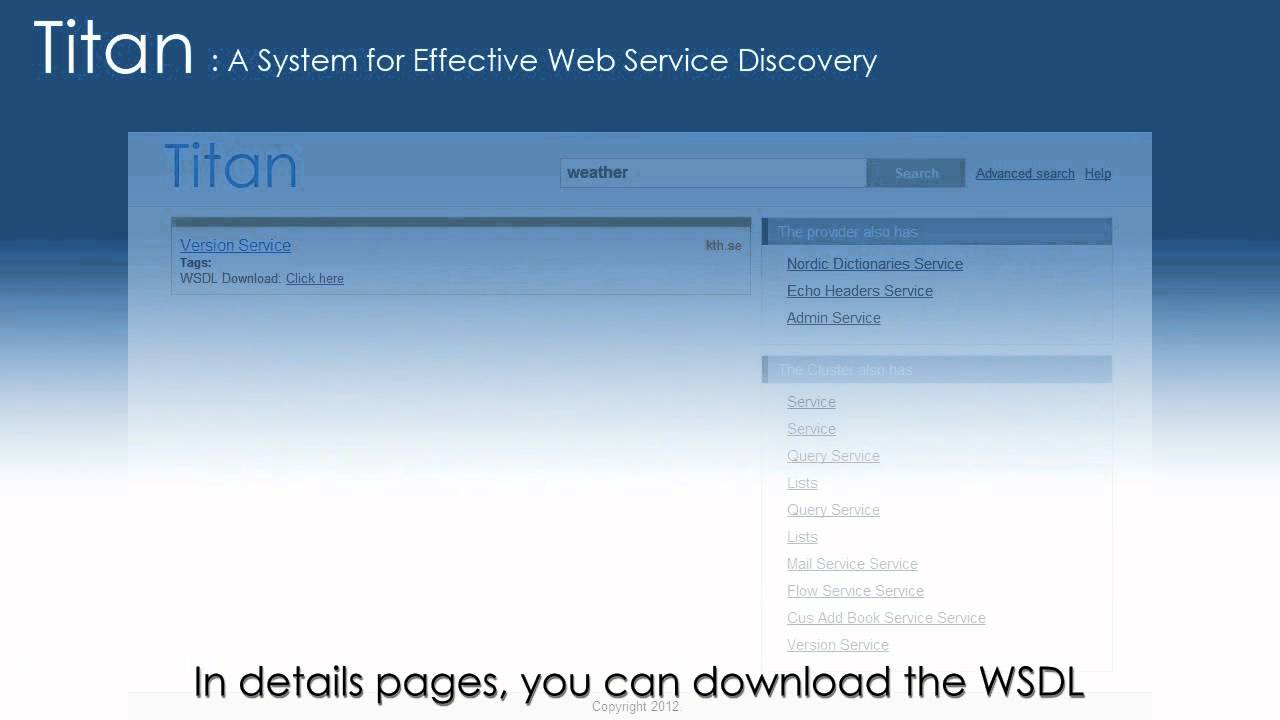Titan: A System for Effective Web Service Discovery - YouTube