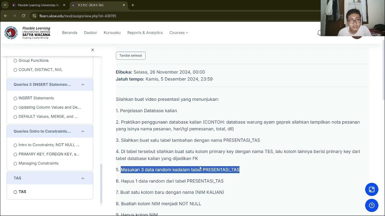 PRESENTASI QUERY TUGAS AKHIR SEMESTER SISTEM BASIS DATA - C - YouTube