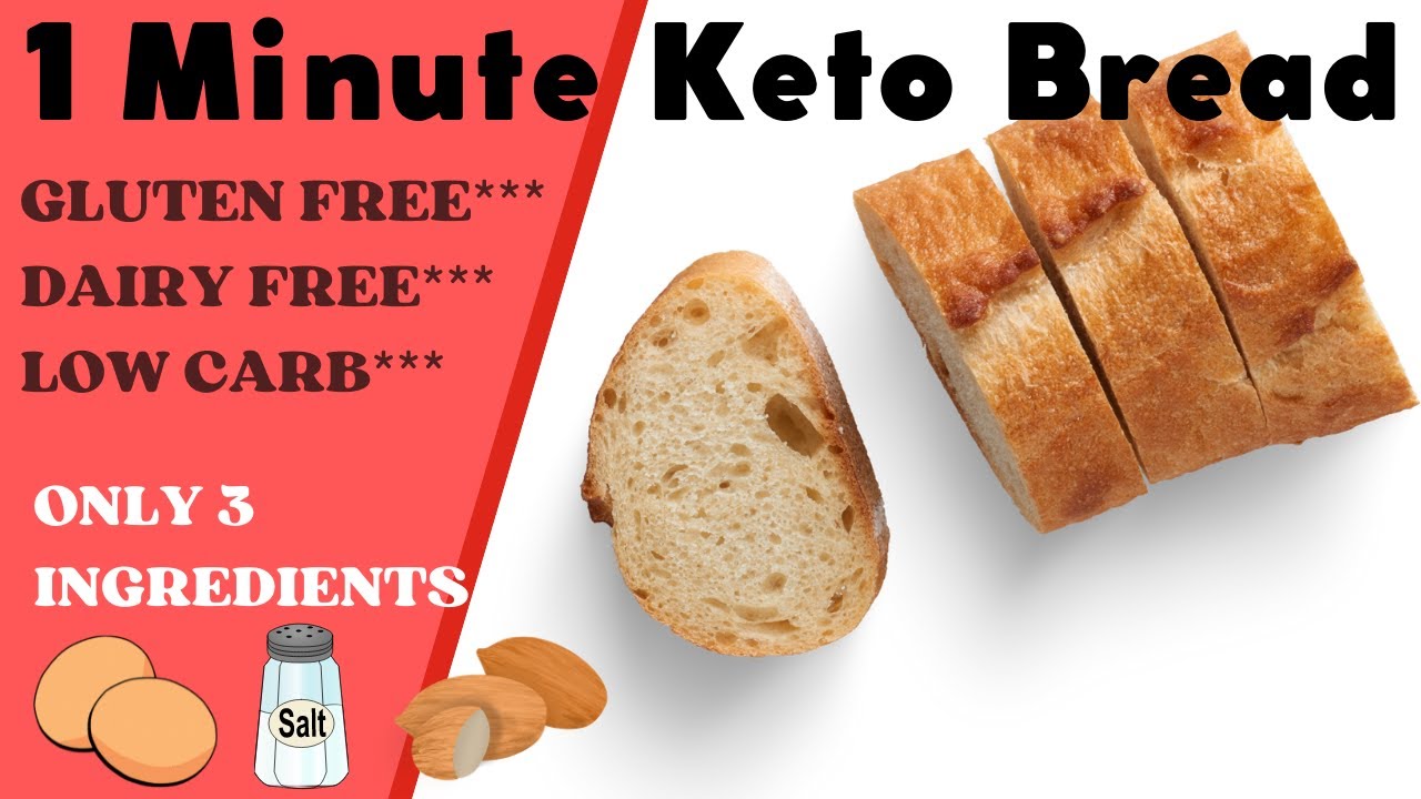 1 minute Keto bread | dairy free| milk free bread| gluten free bread ...