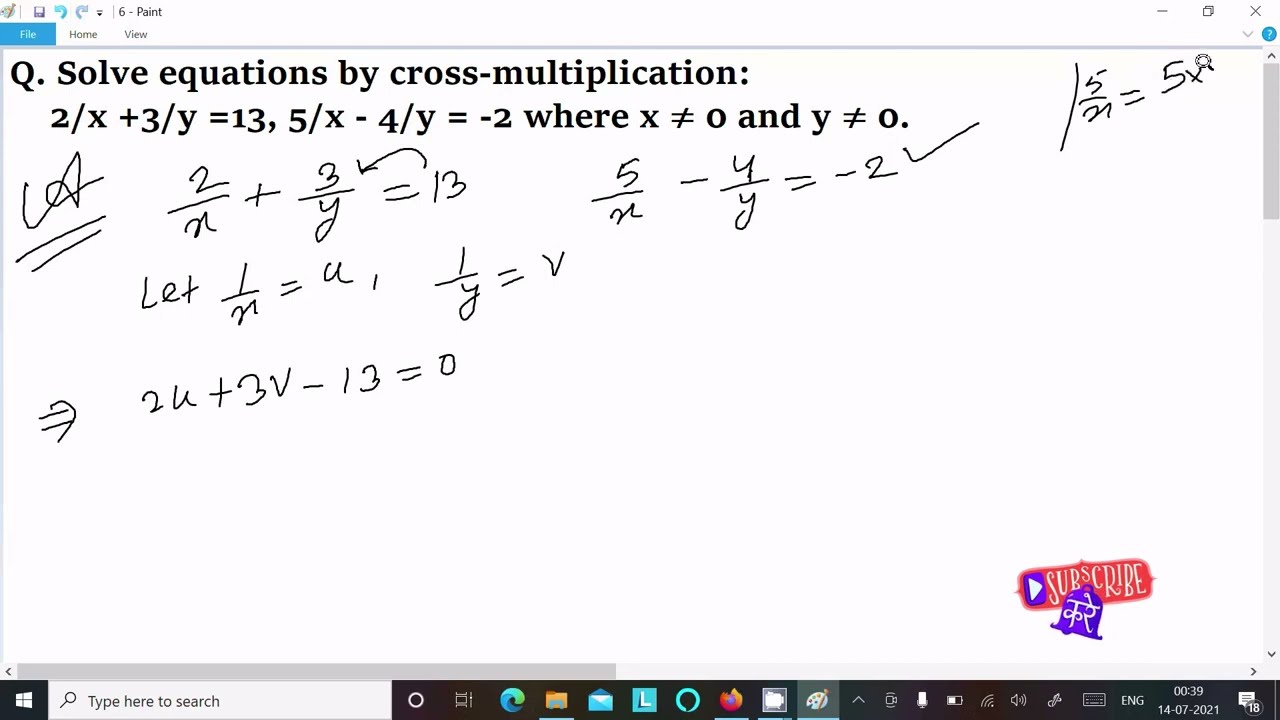 Solve 2 x 3 y 13 5 x 4 y 2 By Cross Multiplication Method Solve 2 x 3 y 13 5 x 4 y 2 By Cross Multiplication Method
