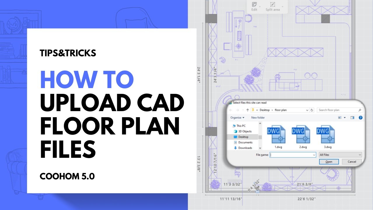 How to Upload CAD Floor Plan Files in Coohom - YouTube