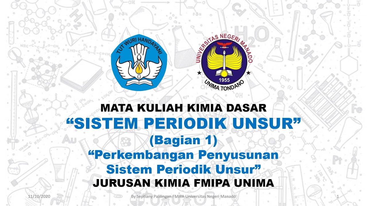 Kuliah Kimia Dasar Sistem Periodik Unsur (SPU) (Bagian 1 ...