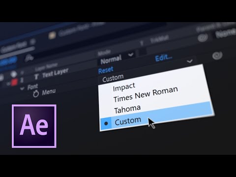 How to Create a Custom Font Option in After Effects - YouTube