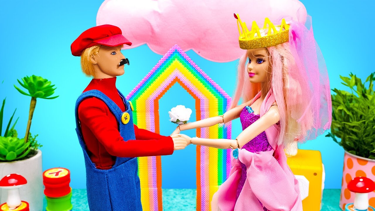 Princess Peach and Mario Wedding 👰🤵 Cutest Doll Crafts - YouTube