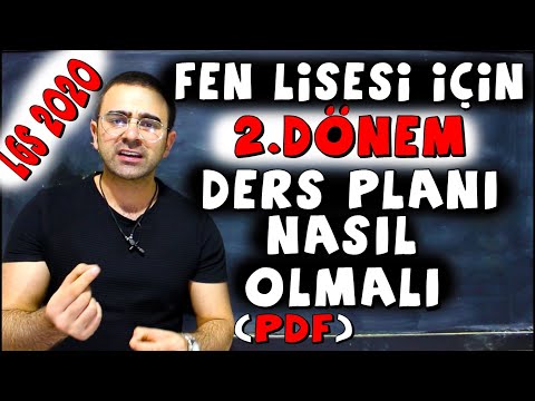 FEN LİSESİ İÇİN 2.DÖNEM DERS PLANI NASIL OLMALI ?(LGS 2020)