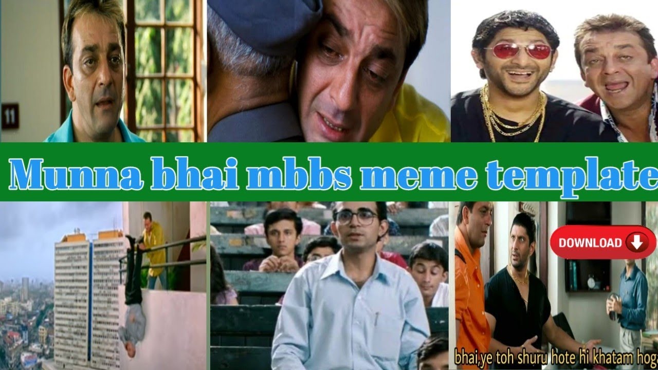 Munna bhai mbbs all meme templates 😂|| used by famous youtuber 👇 link ...