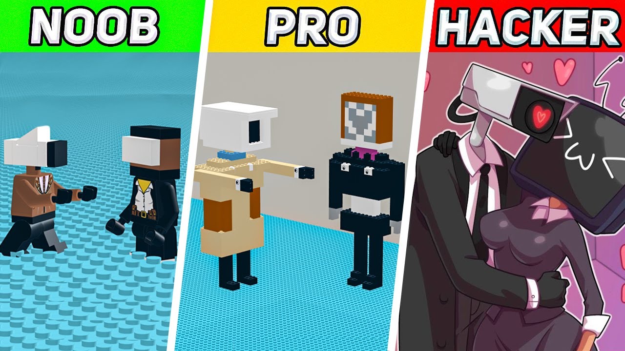 LEGO TV Woman x Camera Man: Noob, Pro, HACKER! | Skibidi Toilet - YouTube
