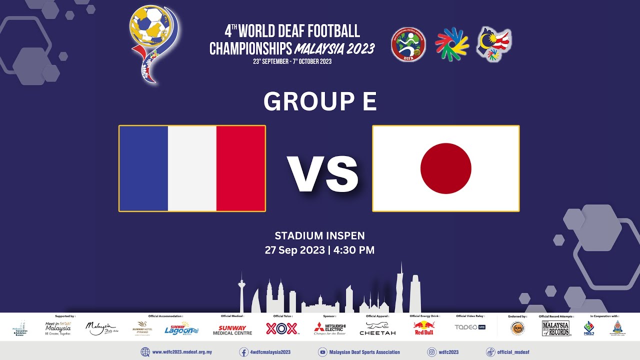 FRANCE V JAPAN | 4TH WORLD DEAF CHAMPIONSHIP 2023 | 27TH SEPTEMBER 2023 ...
