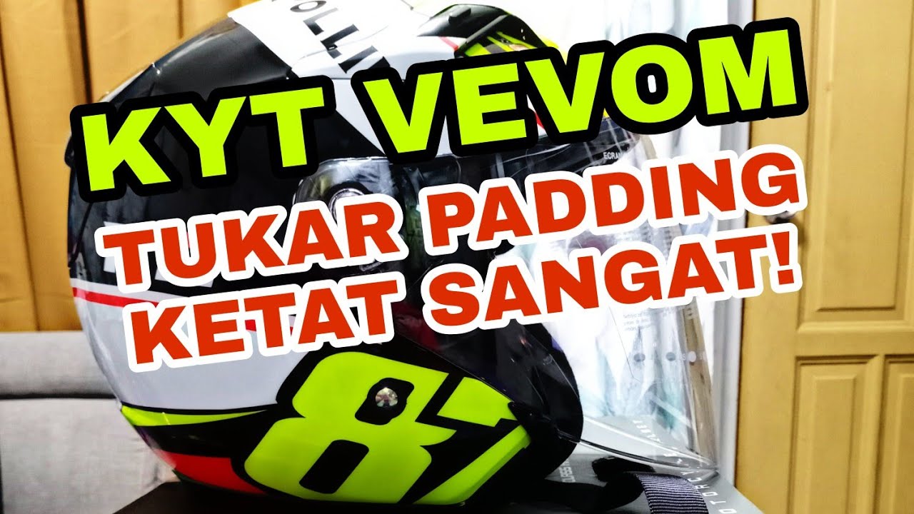 Helmet KYT Venom Tukar Padding XXL | Ketat Sangat! - YouTube