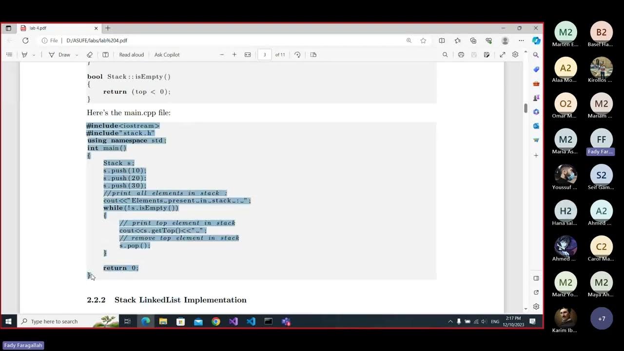 [CSE331s] Data Structures and Algorithms- Lab4 - Eng. Fady Faragallah- Fall 2023 - YouTube