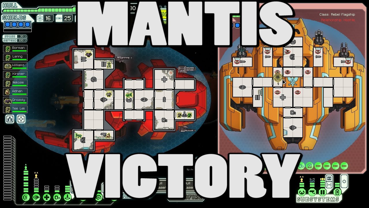 FTL - Using the Mantis Cruiser Against the Rebel Flagship Boss - YouTube