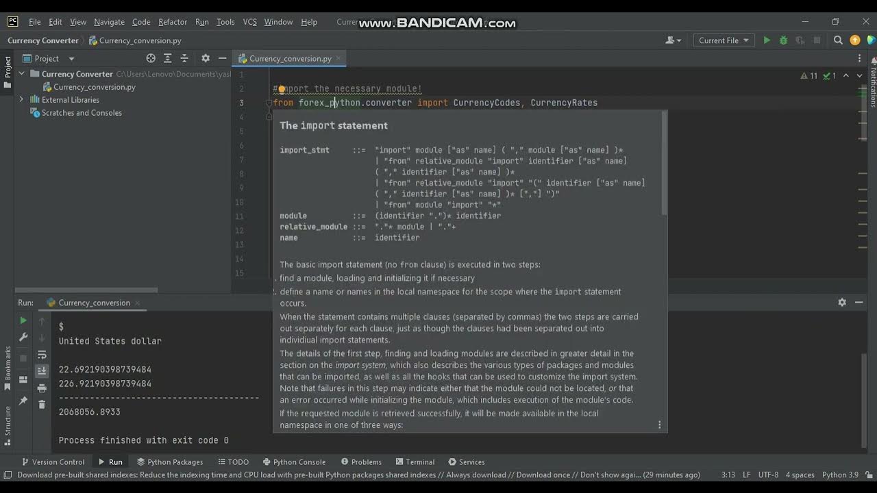 Currency Convertor in python | Forex-Python Project | Python Project - YouTube
