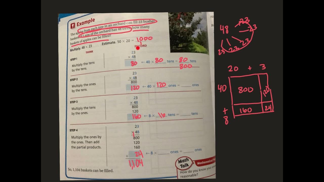 4th grade GoMath lesson 3.4 multiply with partial products - YouTube