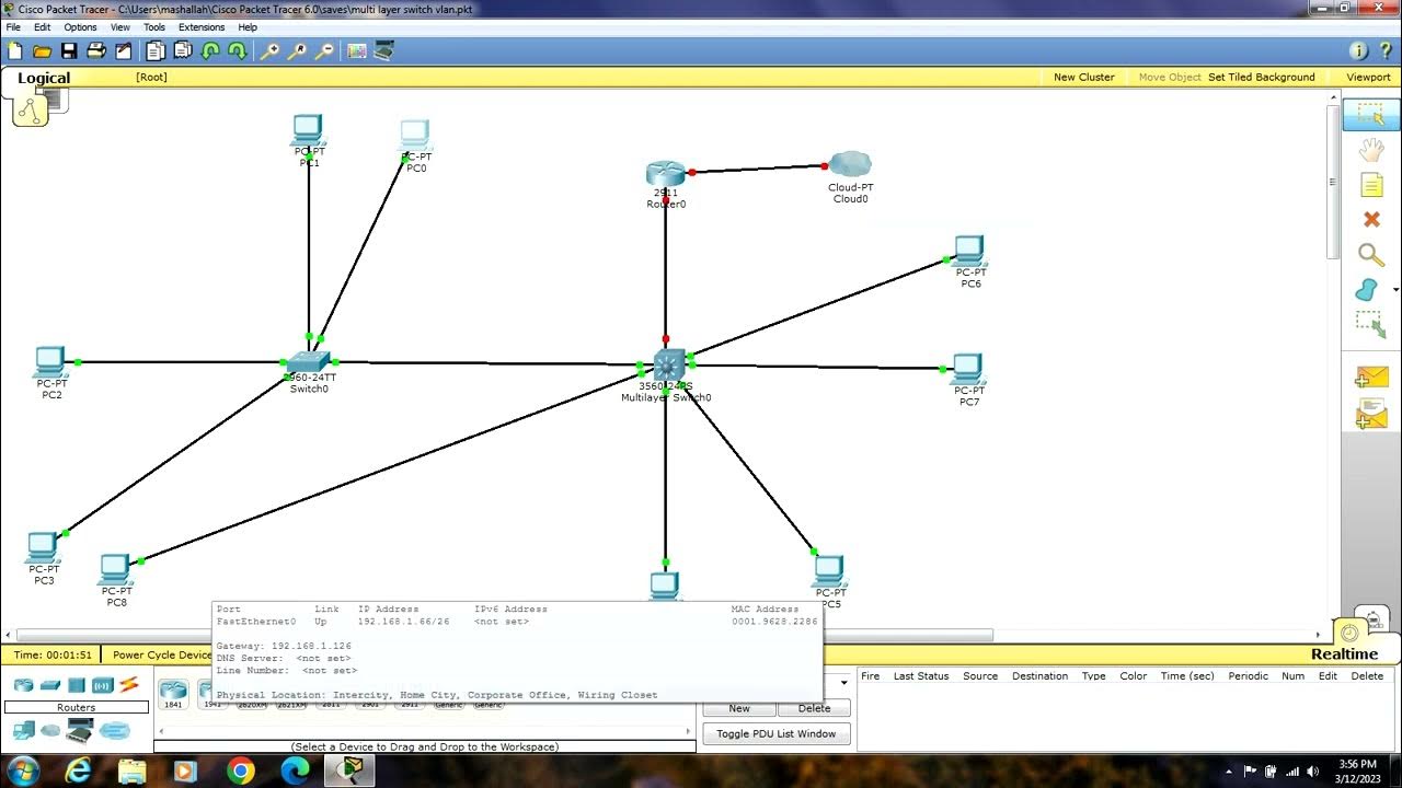 Inter Vlan routing using Multi-layer Switch - YouTube