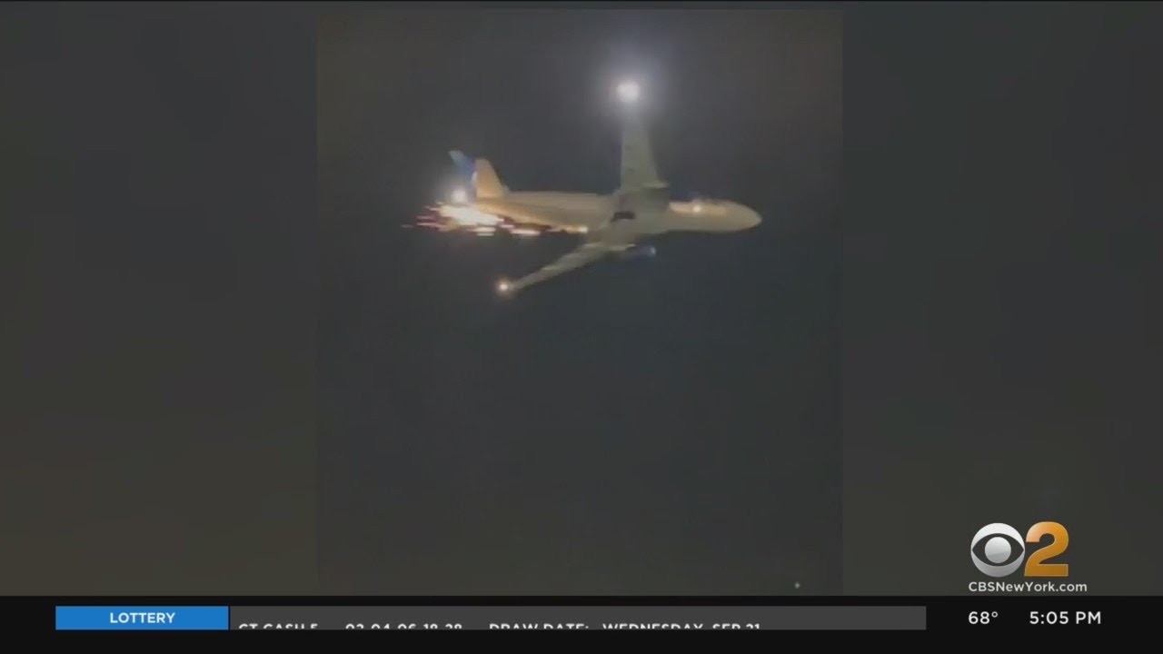 Sparks & debris fall from plane making emergency landing in Newark ...