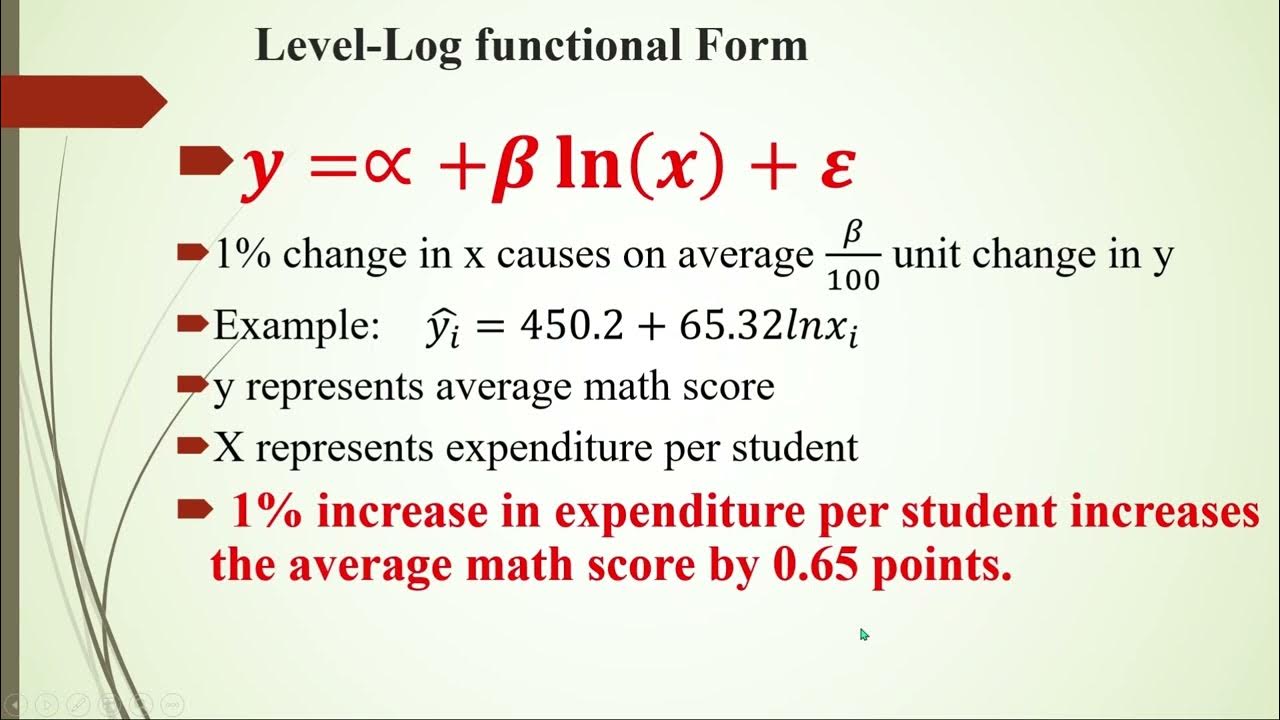 Explanation of Different kinds of functional forms Regression Model - YouTube