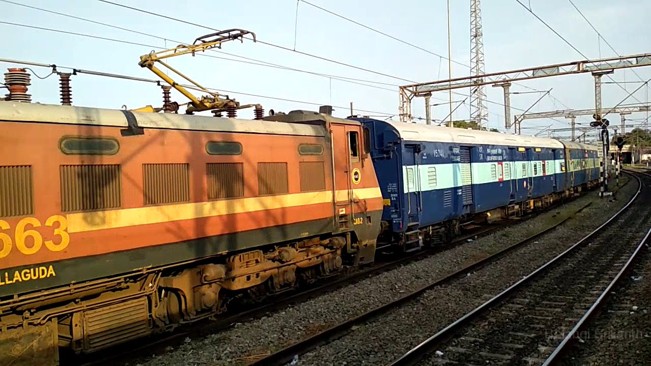 Chennai Central to Hyderabad express led by Lallaguda WAP4 #22663 just ...