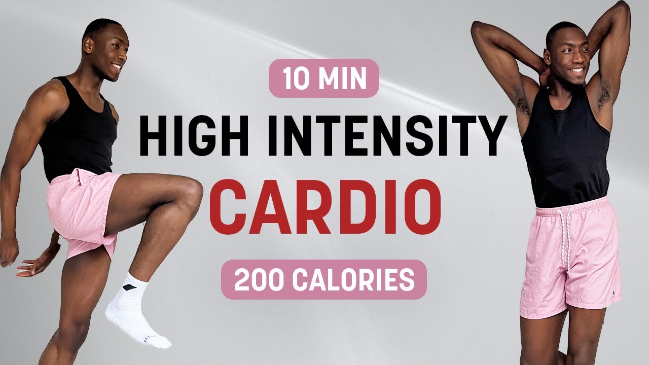 10 MIN HIGH INTENSITY CARDIO HIIT WORKOUT | 200 Calories | Knee + Wrist ...
