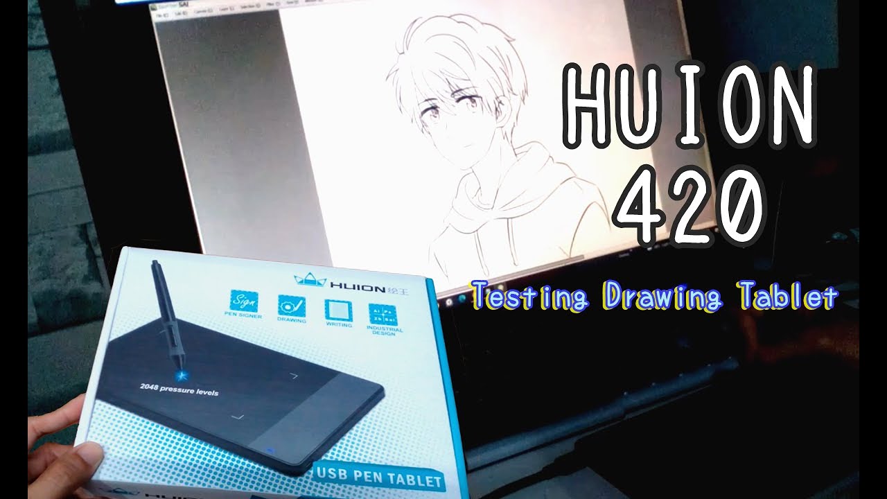 HUION 420 Testing Drawing Tablet - YouTube